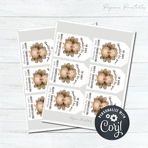 Editable Thanksgiving Gift Tags: DIY Thankful Favor Tags (digital ...
