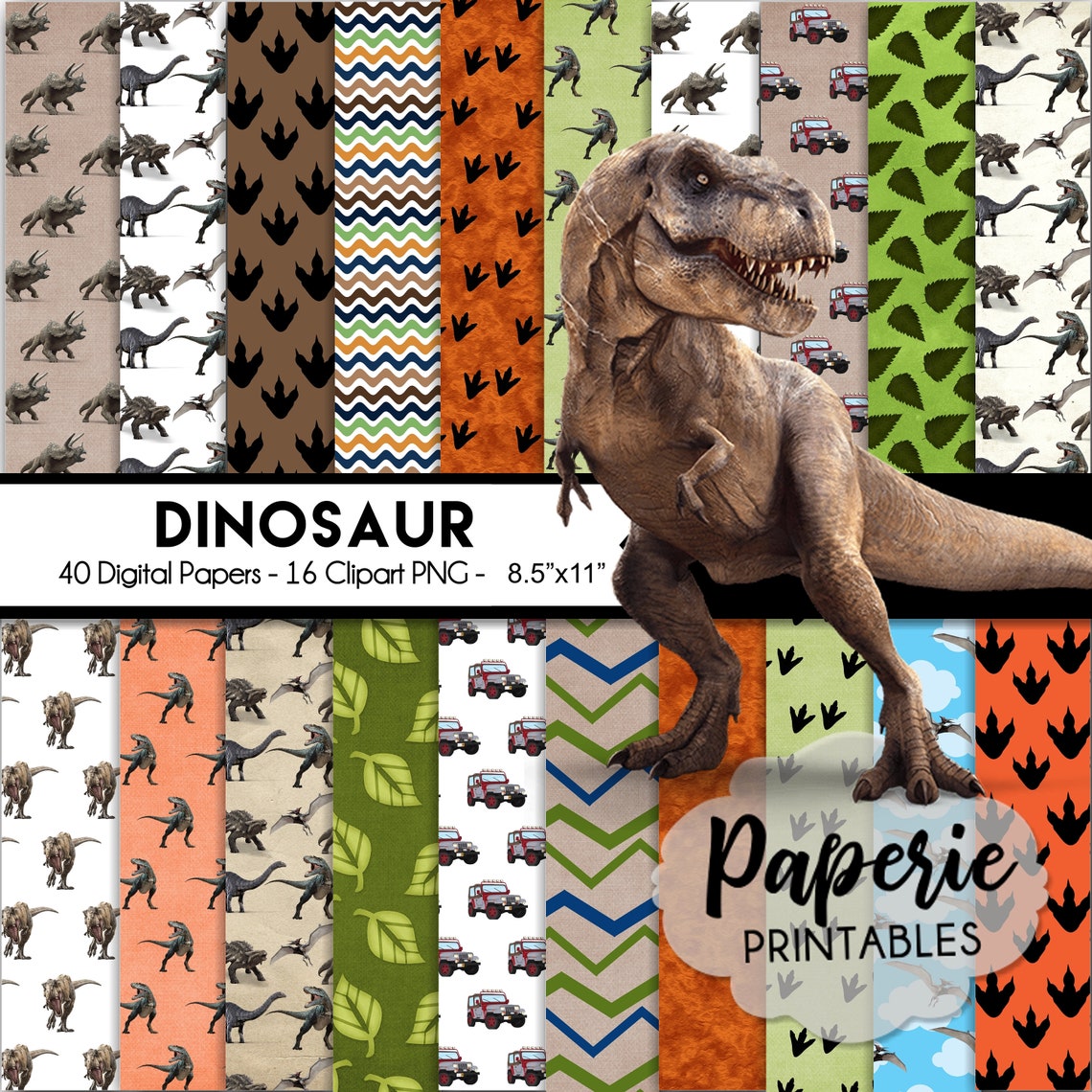 Dinosaur Digital Paper 8.5x11 Digital | Etsy UK