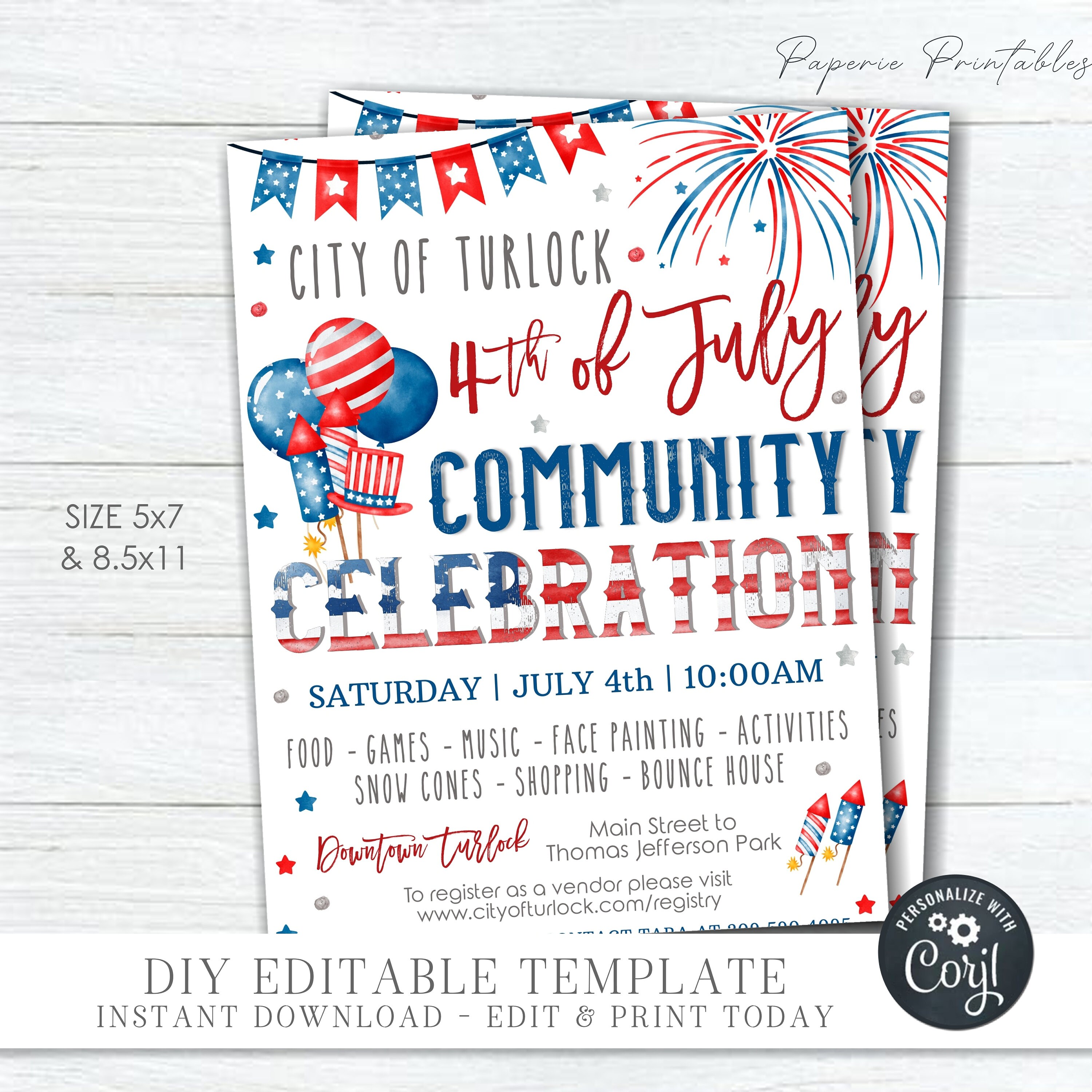 EDITABLE 4th of July Community Parade Flyer 4th of July - Etsy