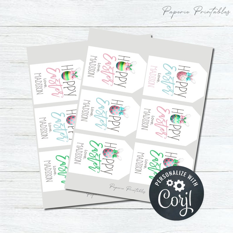 EDITABLE Happy Easter Gift Tags Easter Treats Tags Fully - Etsy