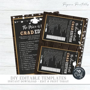 Editable Graduation Party Games, Price is Right Graduation Edition ...
