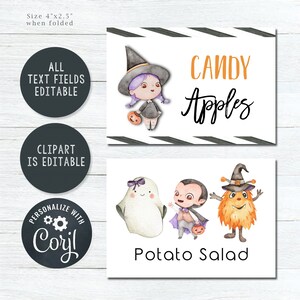 EDITABLE Halloween Party Food Labels, Halloween Party Decorations ...