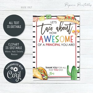 EDITABLE Taco About Teacher Appreciation Gift Card Holder, Teacher ...