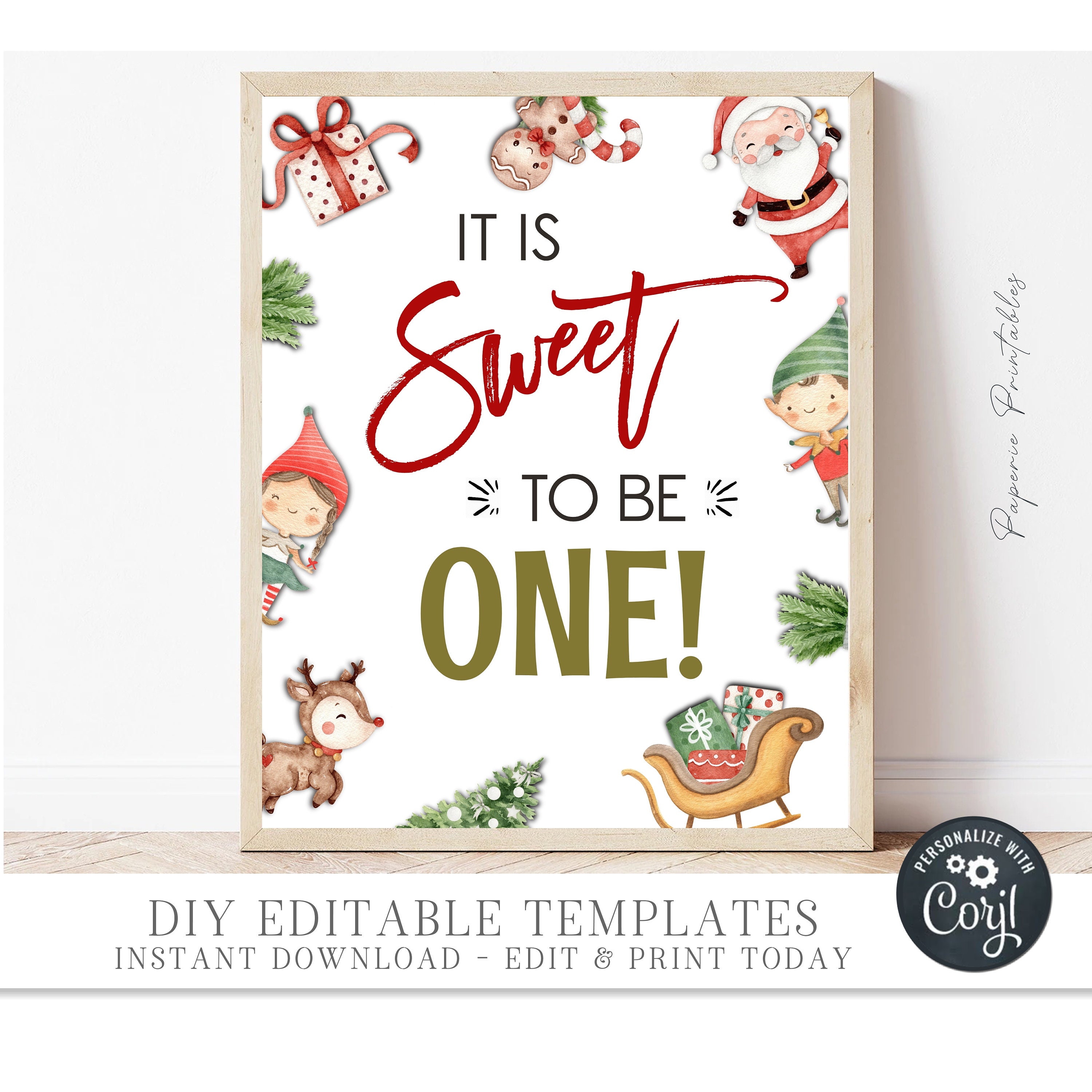 Editable Christmas Party Signs: DIY Holiday Decor (digital Download) # ...