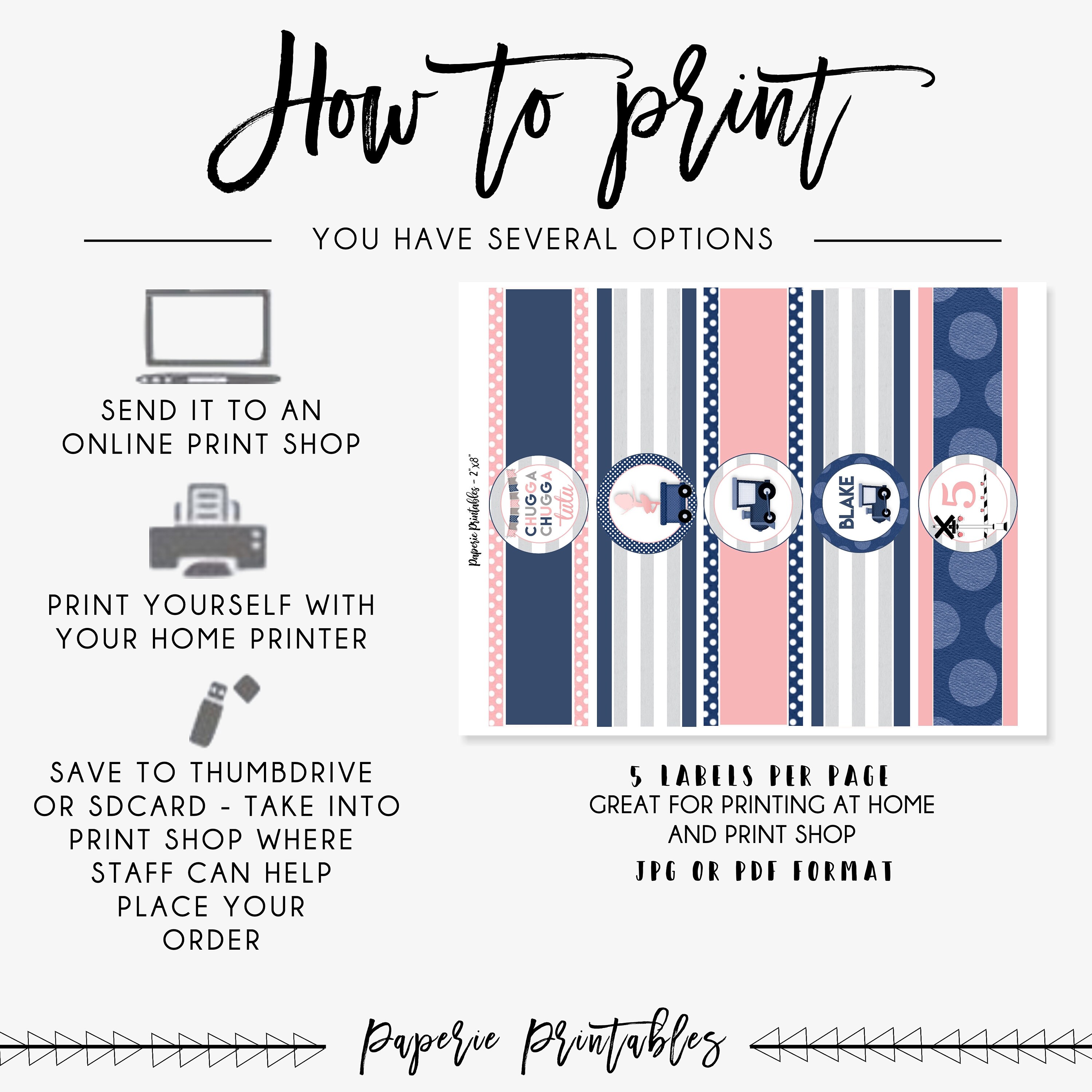 EDITABLE Choo Choo and Tutus Water Bottle Labels Water Bottle - Etsy