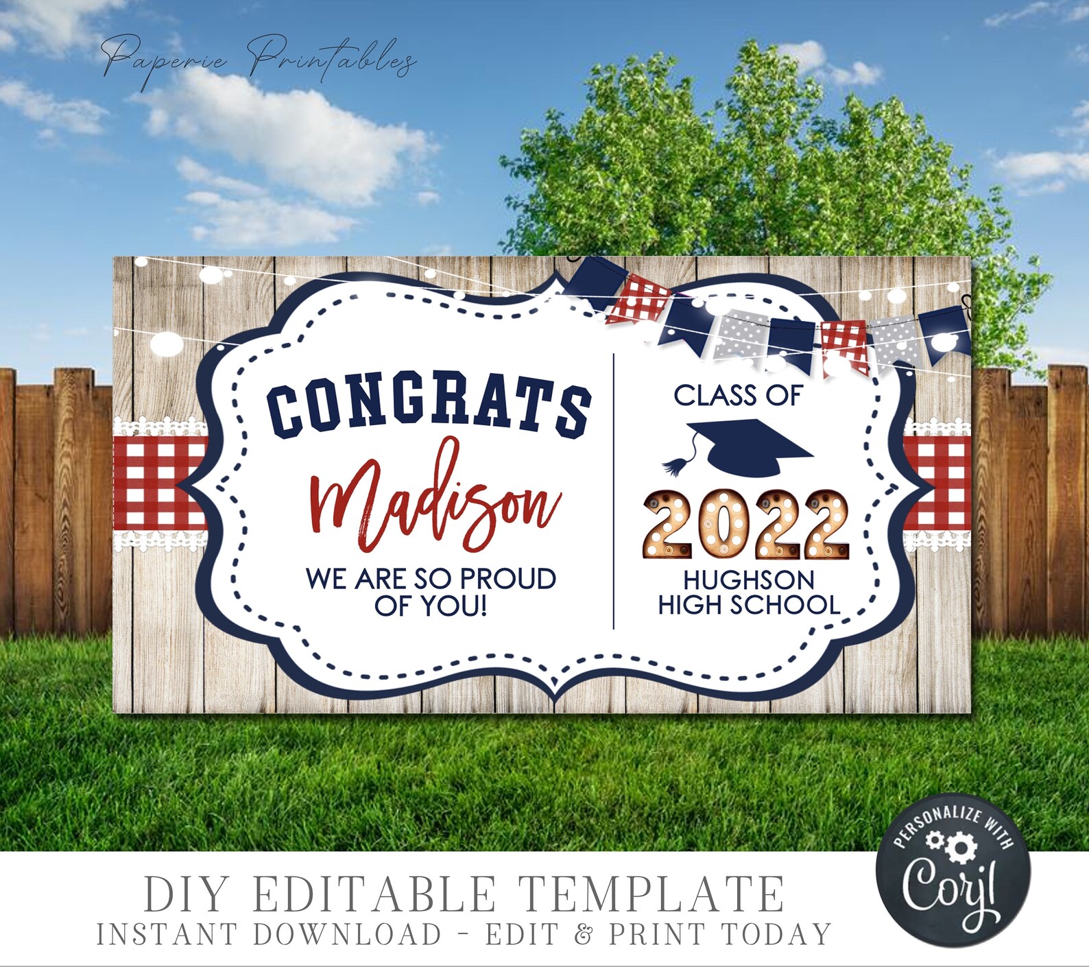 EDITABLE Graduation Backdrop Graduation Banner Class of 2023 - Etsy