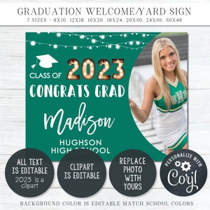 EDITABLE Graduation Yard Sign Class of 2023 Graduation Sign - Etsy