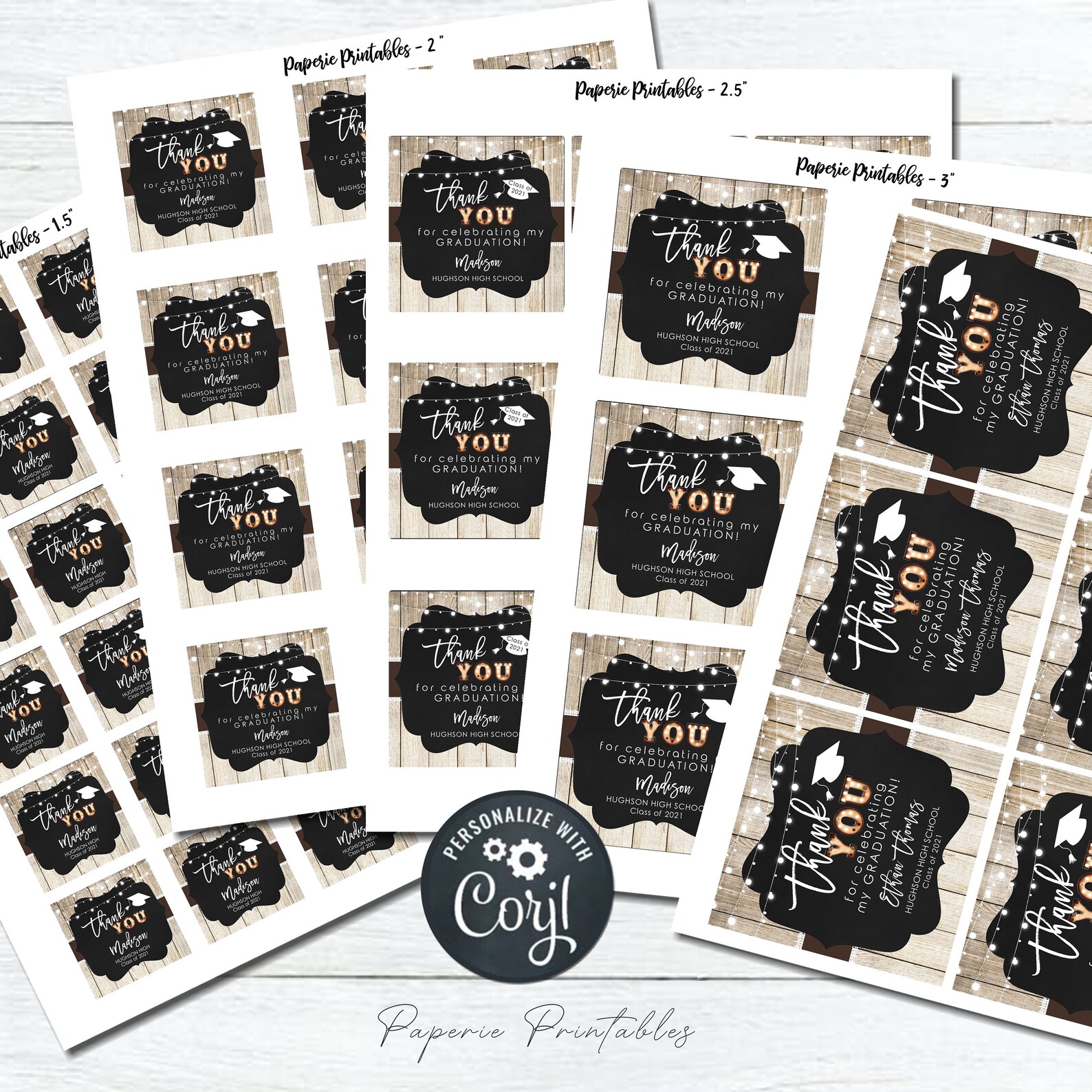 EDITABLE Graduation Gift Tags Graduation Tags Graduation - Etsy