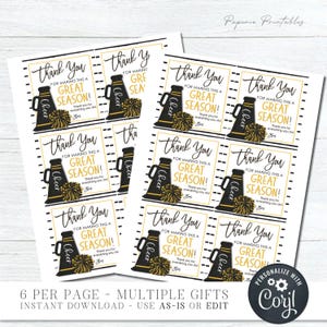 EDITABLE Coach Appreciation Gift Tag, Cheerleading Coach Appreciation ...