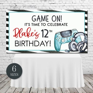 EDITABLE Video Game Birthday Backdrop, Gaming Birthday Banner, Video ...