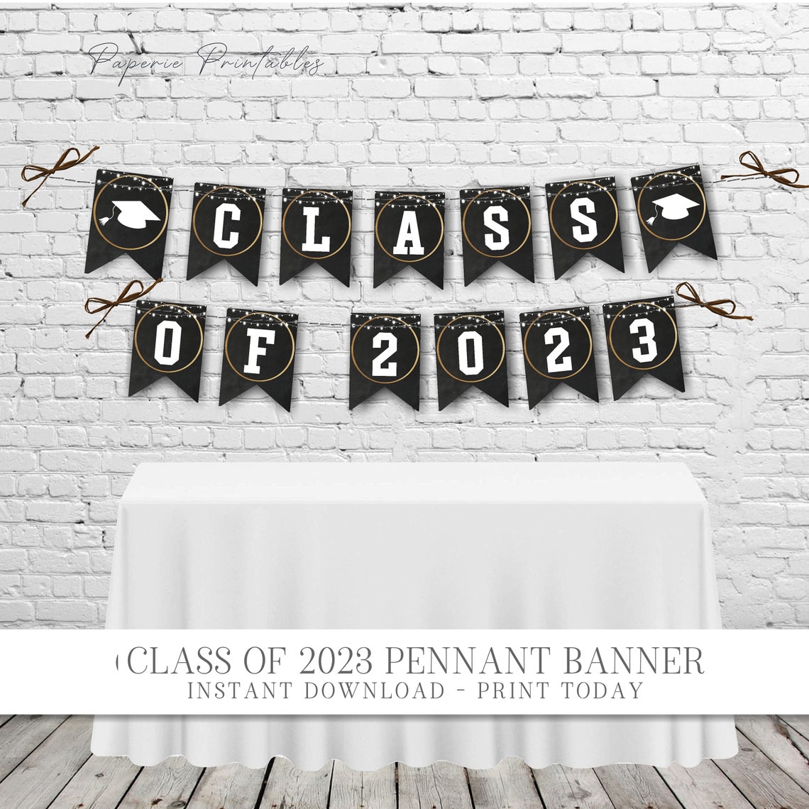 Editable CLASS OF 2023 Pennant Banner Graduation Banner Class - Etsy
