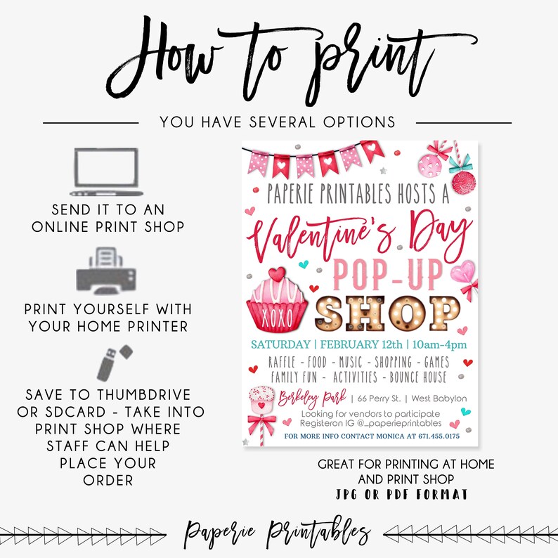 EDITABLE Valentine's Day Pop up Shop Flyer - Etsy