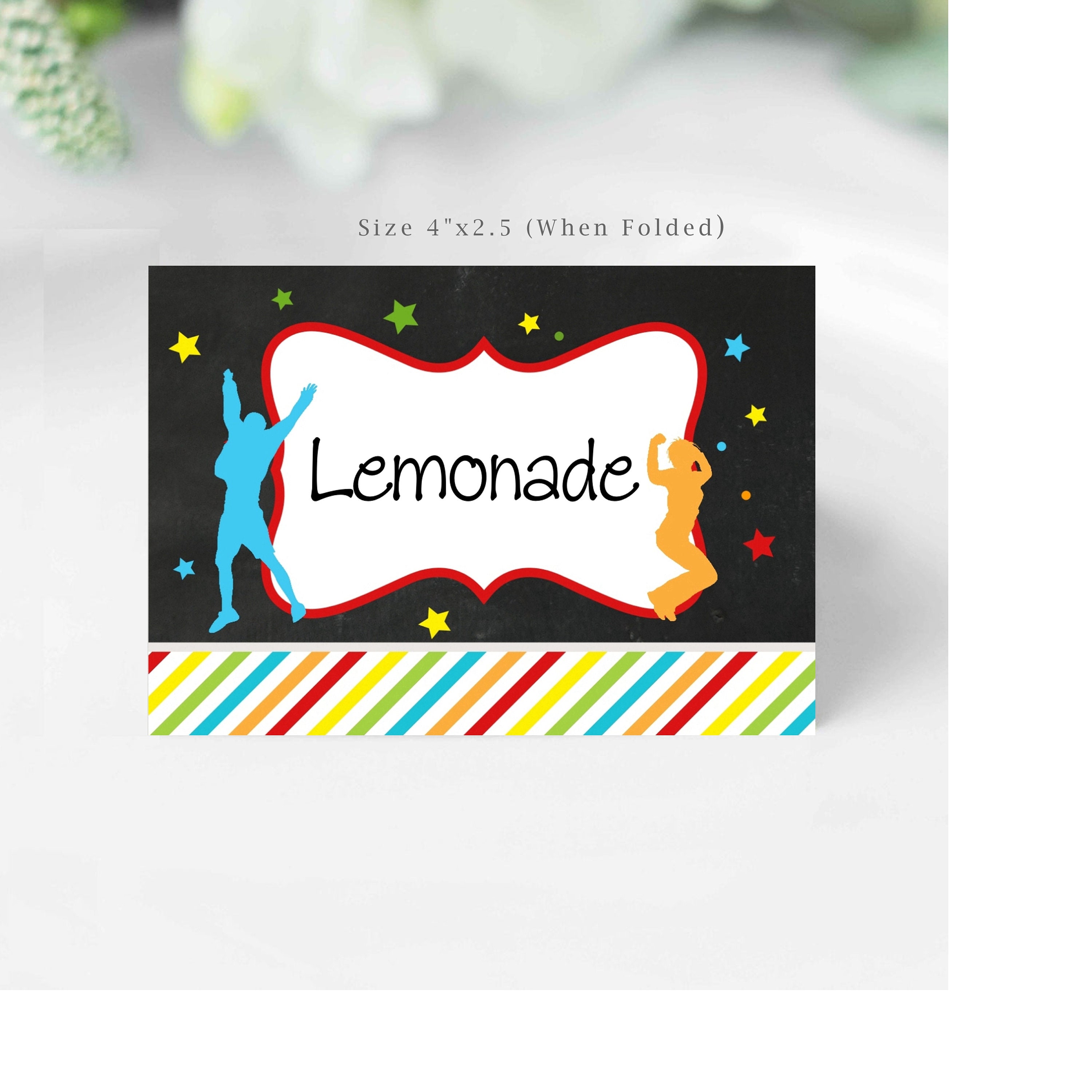 EDITABLE Let's Jump Food Label Tent Card Let's Jump - Etsy