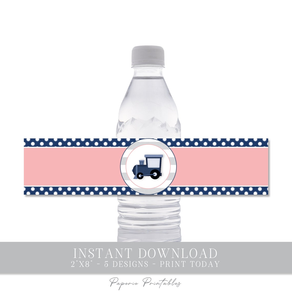 EDITABLE Choo Choo and Tutus Water Bottle Labels Water Bottle - Etsy