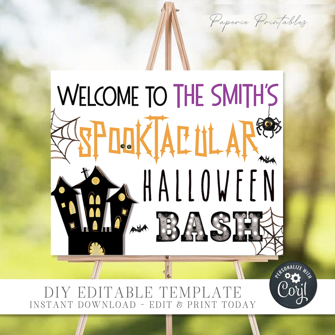 Editable Halloween Party Welcome Sign: Spooktacular Decor (DIY Digital ...