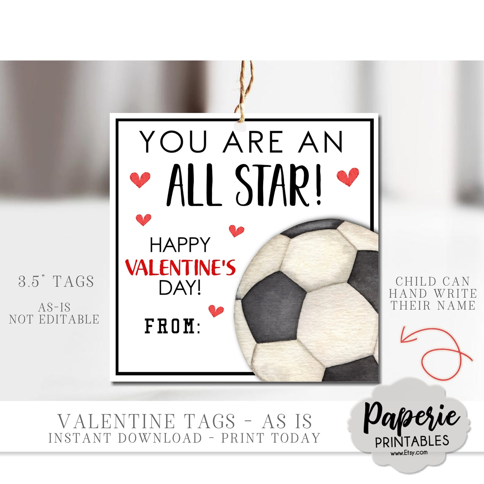 Valentine Cards for Kids Kids Valentine Cards Soccer - Etsy