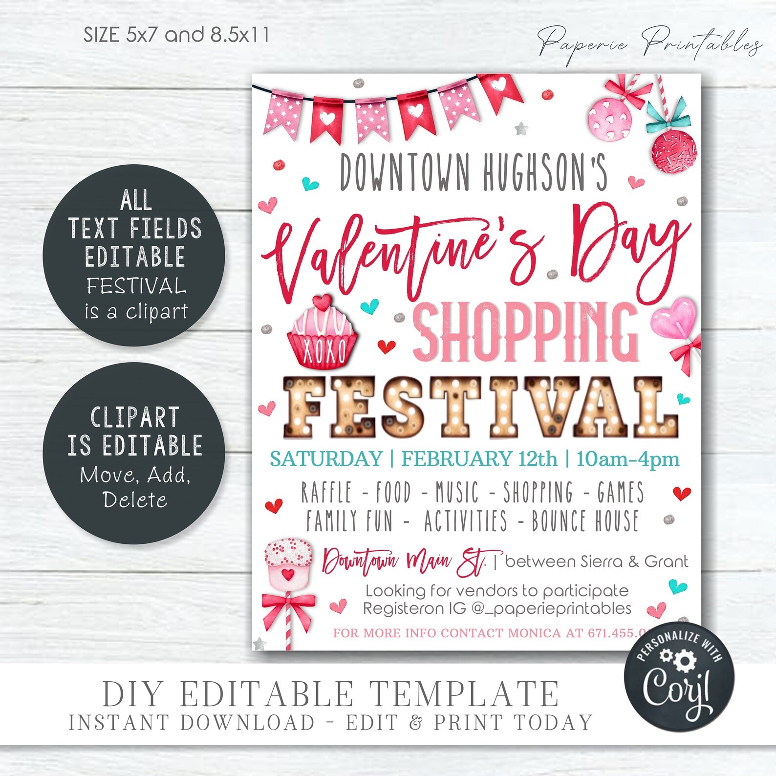 EDITABLE Valentine's Day Pop up Shop Flyer - Etsy