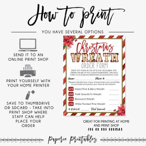 Editable Christmas Wreath Fundraising Order Form (DIY Corjl Template) # ...