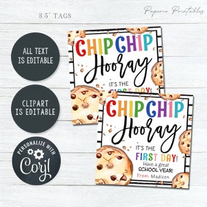 EDITABLE Cookie Teacher Gift Tag, Thank You First Day of School Teacher ...