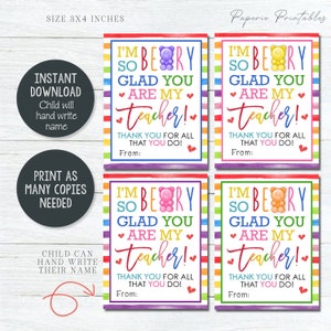 EDITABLE Teacher Appreciation Gift Tag, Gummy Bear Teacher Appreciation ...