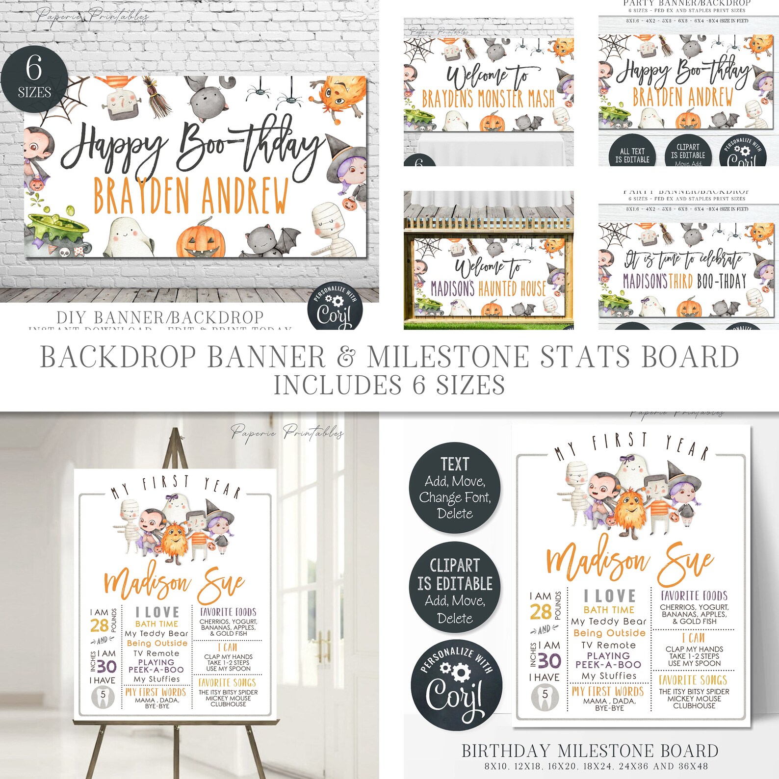 EDITABLE Halloween Birthday Party Bundle Halloween Party - Etsy