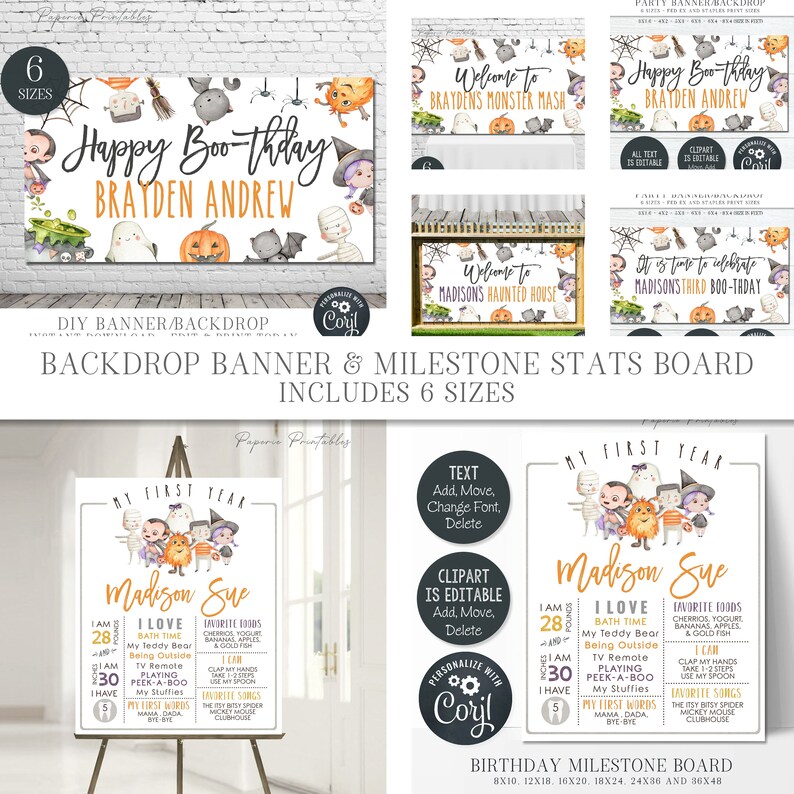 EDITABLE Halloween Birthday Party Bundle Halloween Party - Etsy