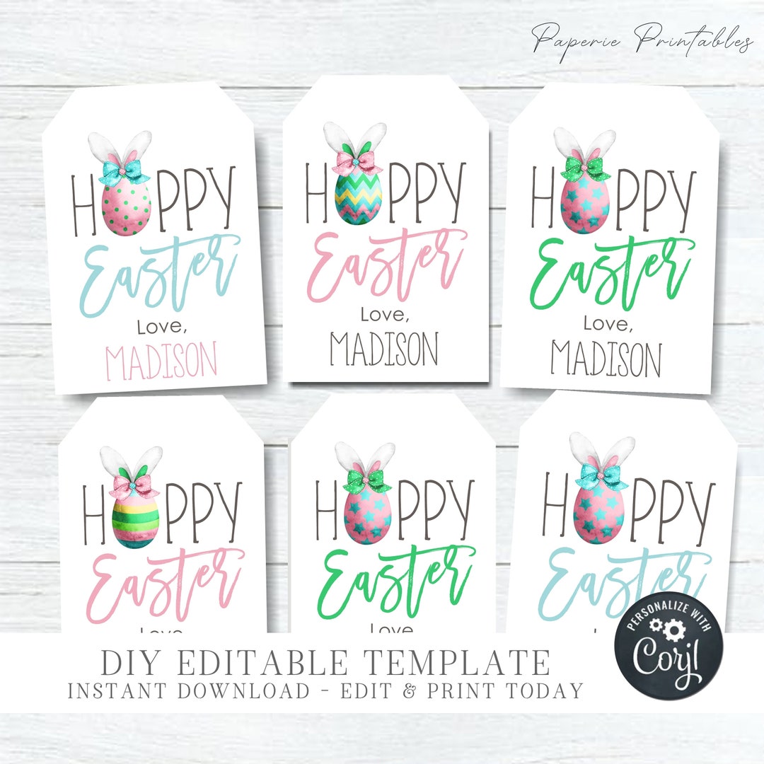 EDITABLE Happy Easter Gift Tags Easter Treats Tags Fully Editable ...
