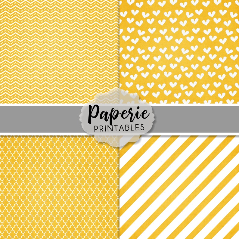 Yellow & White Pattern Digital Paper 8.5x11 Digital - Etsy