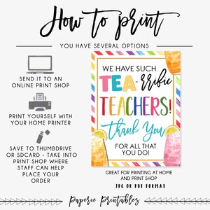 Editable Tea-riffic Teacher Appreciation Sign (digital Download) #TAW38 ...