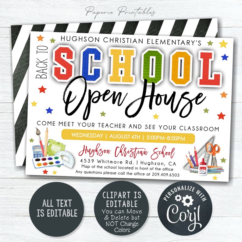 EDITABLE Back to School Open House Back to School Meet Your | Etsy