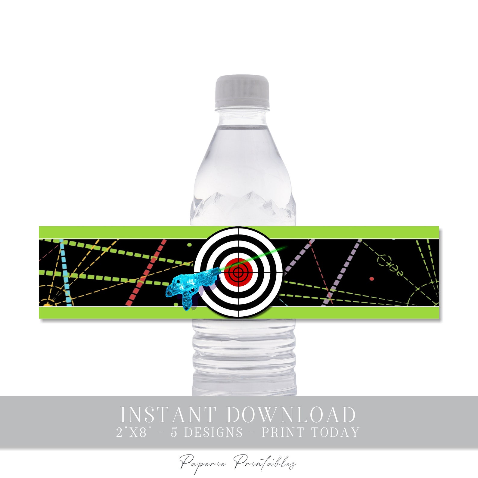 EDITABLE Laser Tag Water Bottle Labels Nerf Gun Water Bottle - Etsy