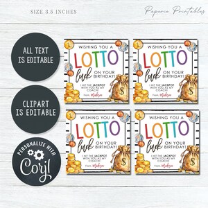 EDITABLE Lotto Birthday Tag, Coach Birthday Gift Tag, Wishing You a ...