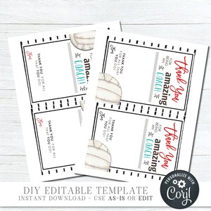 EDITABLE Volleyball Coach Appreciation Gift Card Holder, Coach ...