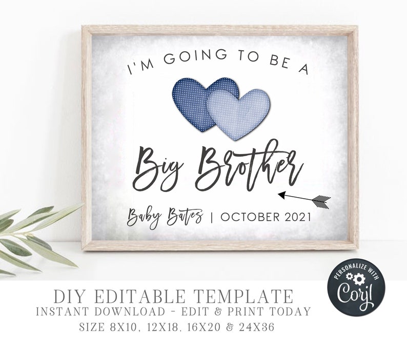 EDITABLE Big Brother Pregnancy Announcement I'm going | Etsy