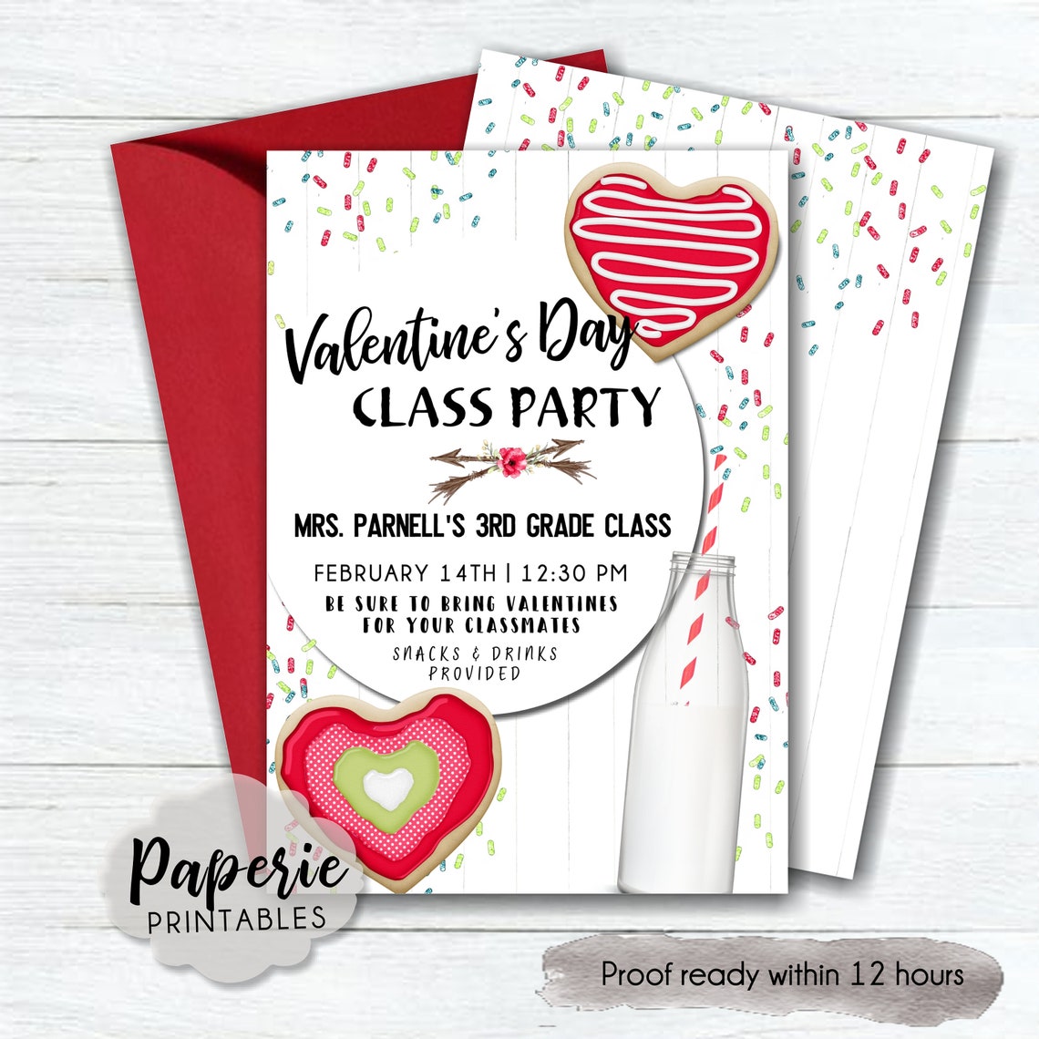 Valentine's Day Class Party Invitation Valentine's - Etsy