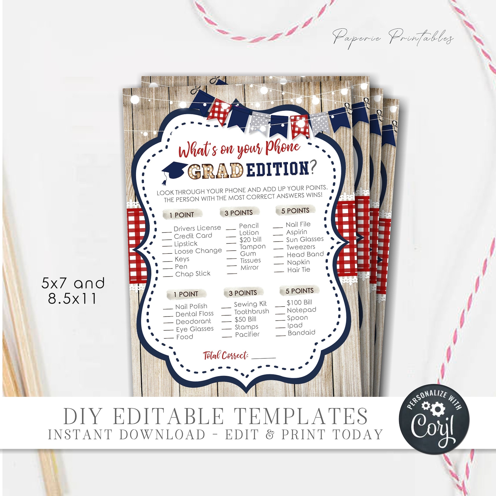 Editable What's on Your Phone Graduation Party Game - Etsy