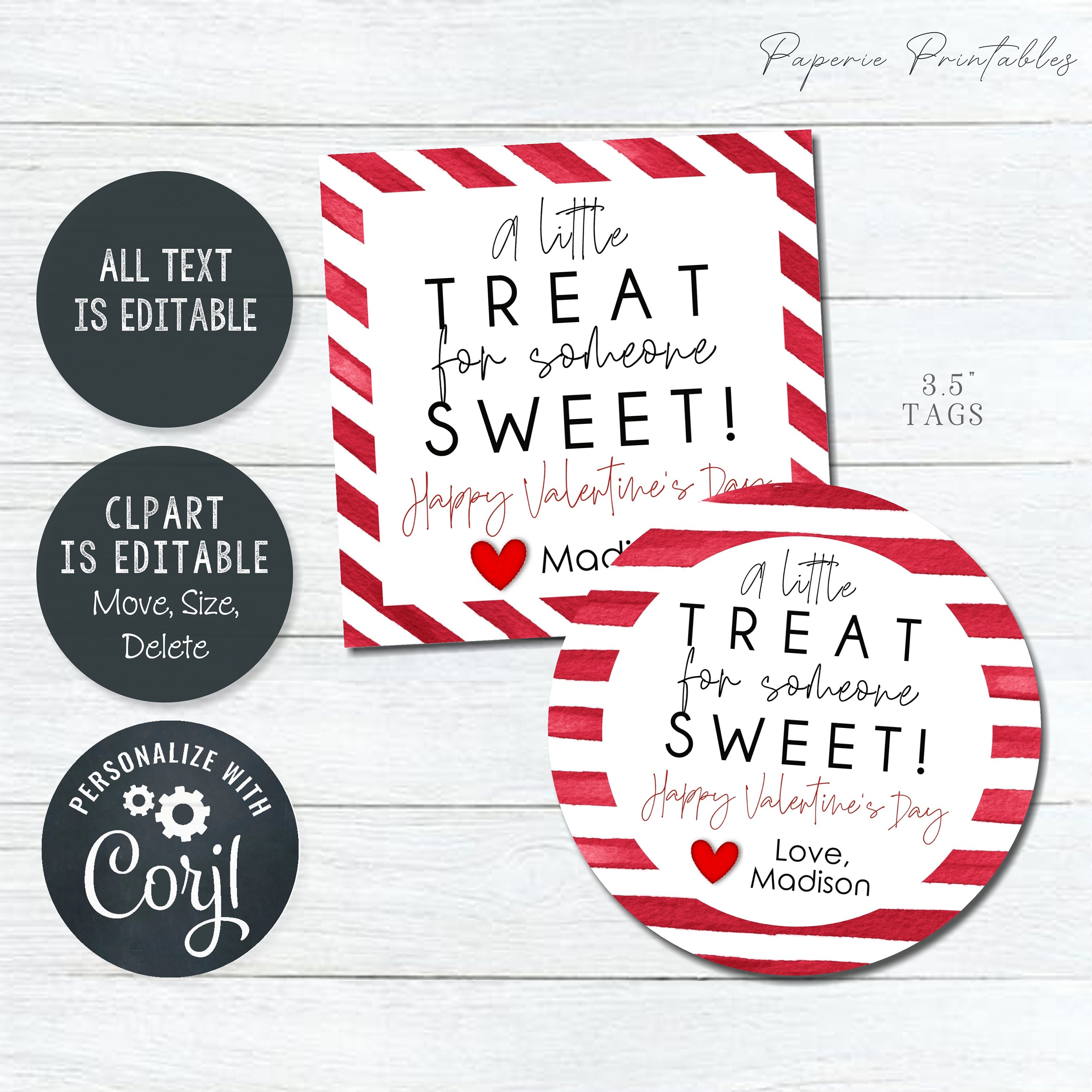 Editable Valentine's Day Gift Tag, A Little Treat for Someone Sweet ...