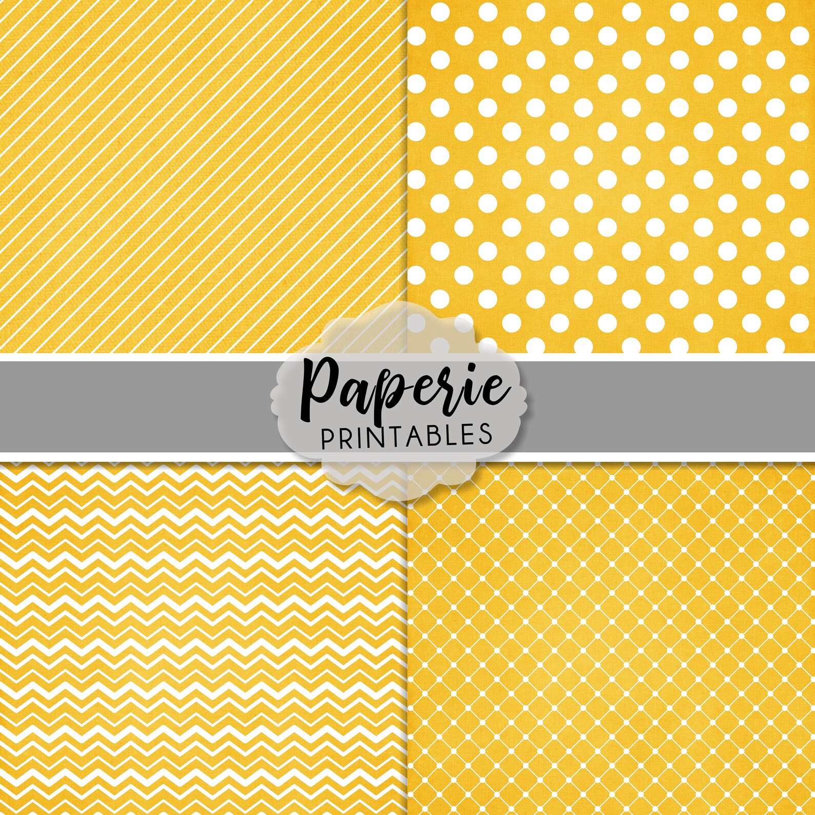 Yellow & White Pattern Digital Paper 8.5x11 Digital - Etsy
