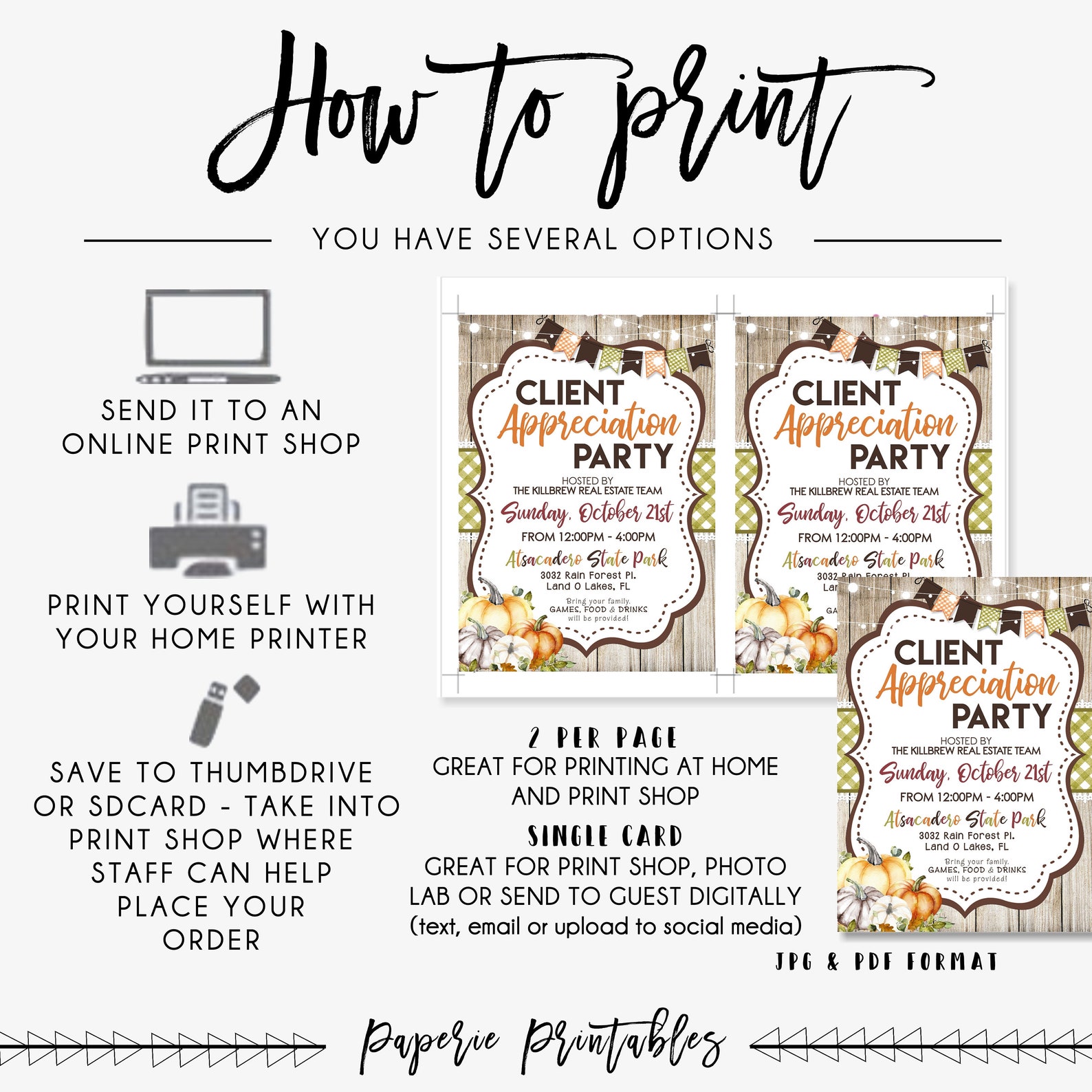 EDITABLE Fall Client Appreciation Party Invitation Fall - Etsy