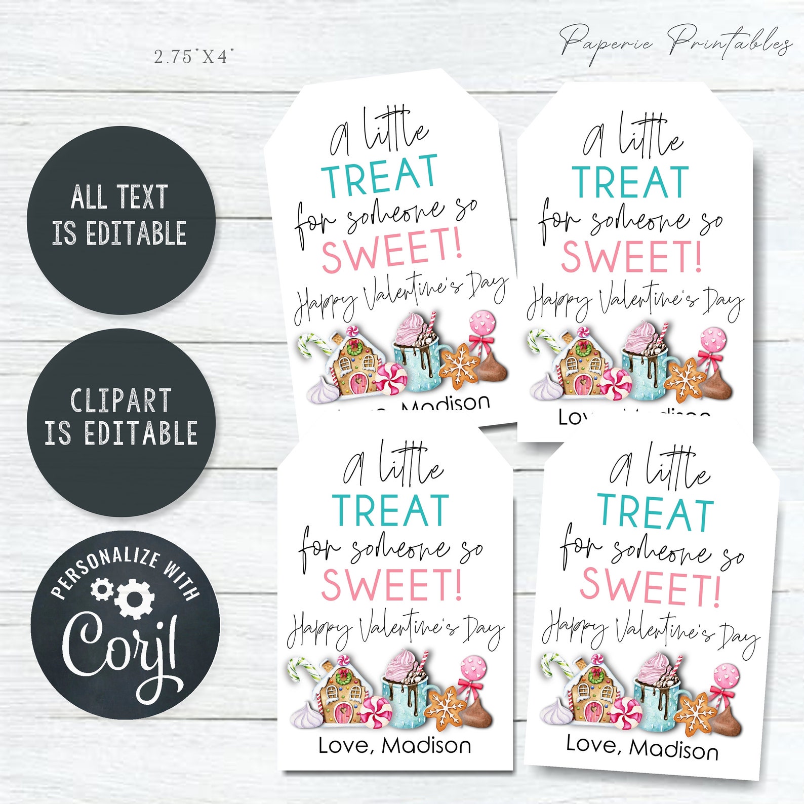 Editable Valentine's Day Gift Tag, A Little Treat for Someone Sweet ...