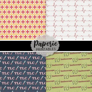 Nurse Digital Paper - Doctor 12x12 Digital Scrapbooking Paper - 40 ...