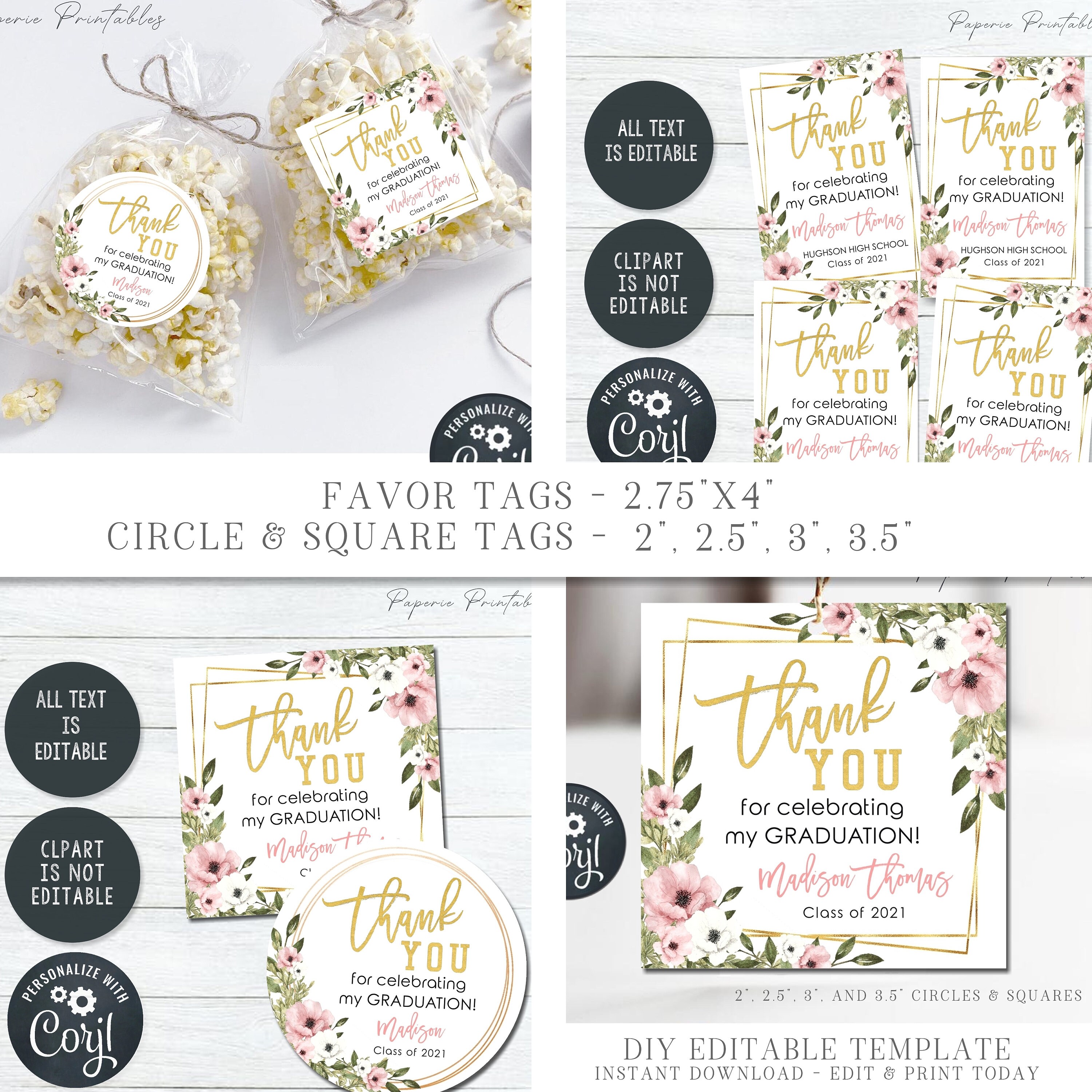 EDITABLE Girl Graduation Party 2022 Bundle Girl Graduation - Etsy Canada