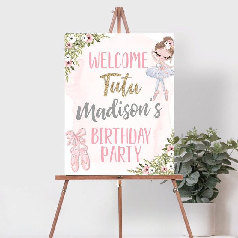Editable Ballerina Party Welcome Sign Ballerina Birthday | Etsy