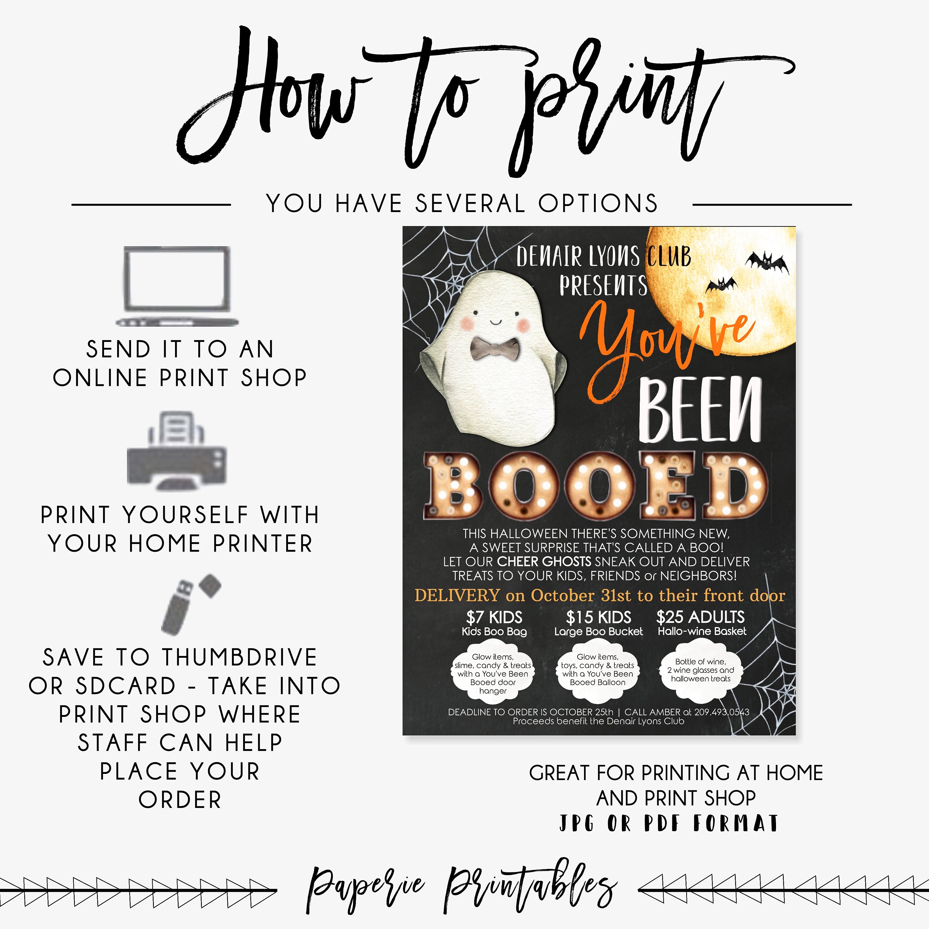 EDITABLE You've Been Booed Halloween Advertising Flyer - Etsy