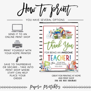 Editable Teacher Appreciation Gift: Thank You Card Printable (DIY Corjl ...