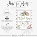 Editable Teacher Appreciation Gift: Thank You Card Printable (DIY Corjl ...