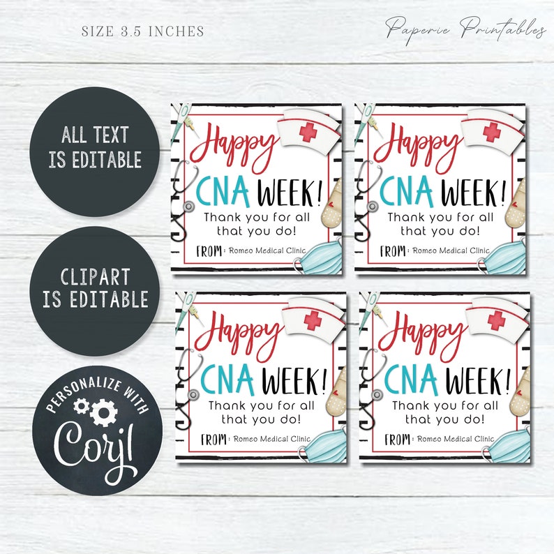 Editable CNA Appreciation Gift Tag: DIY Thank You Tags (corjl) #NTG15 ...