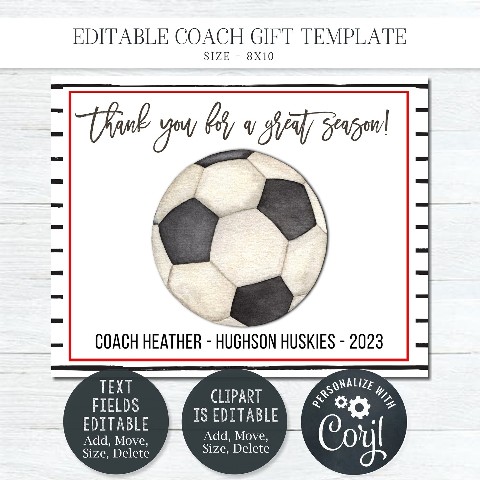 EDITABLE Soccer Coach Gift Printable, Coach Appreciation Gift, Team ...