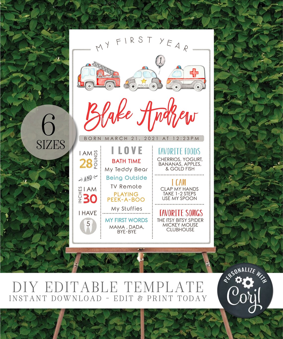 EDITABLE First Responders Milestone Stats First Responders - Etsy