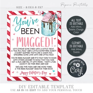 EDITABLE Office Valentine Game, You've Been Mugged Valentine Printable ...